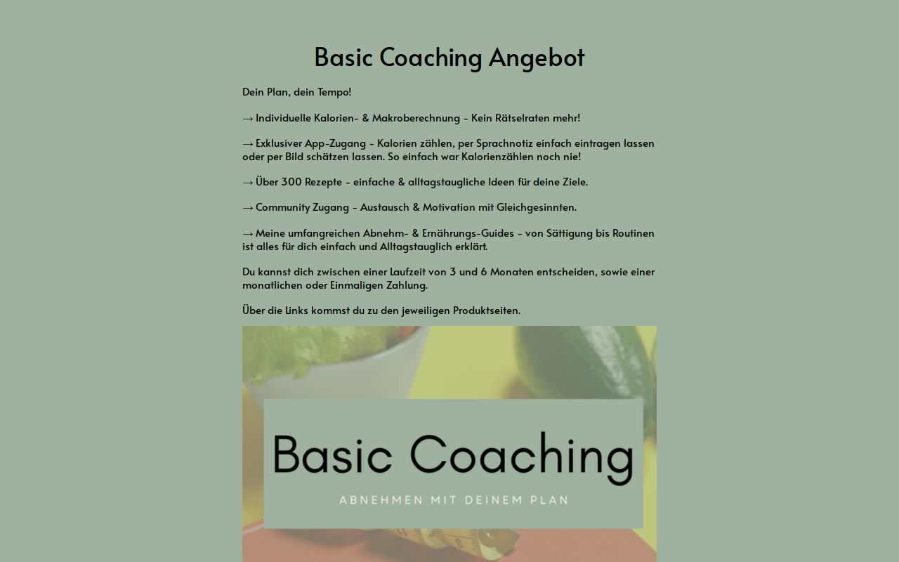 Basic Coaching Angebot
